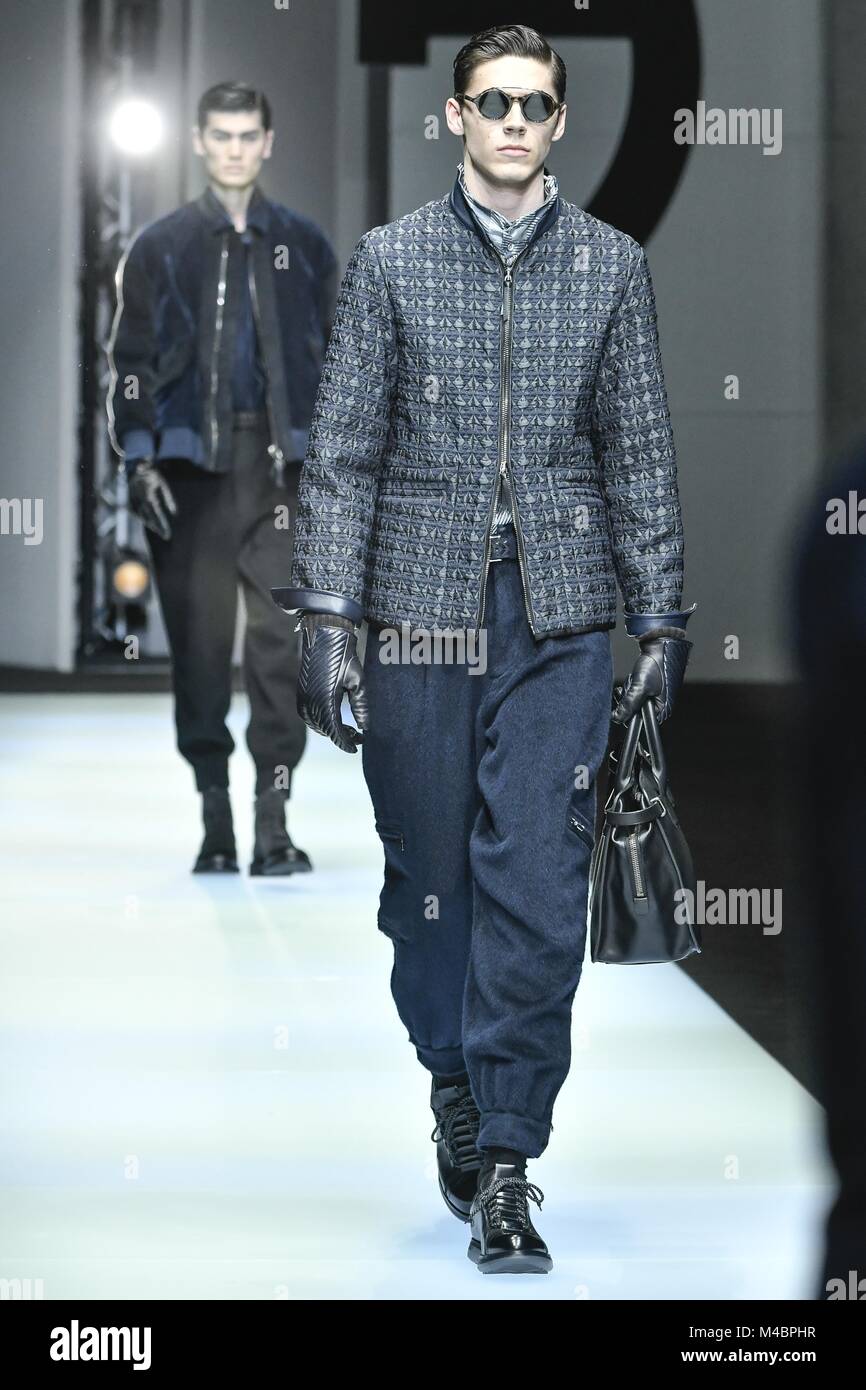 Milan Fashion Week Men's - Giorgio Armani - Catwalk Featuring: Model ...