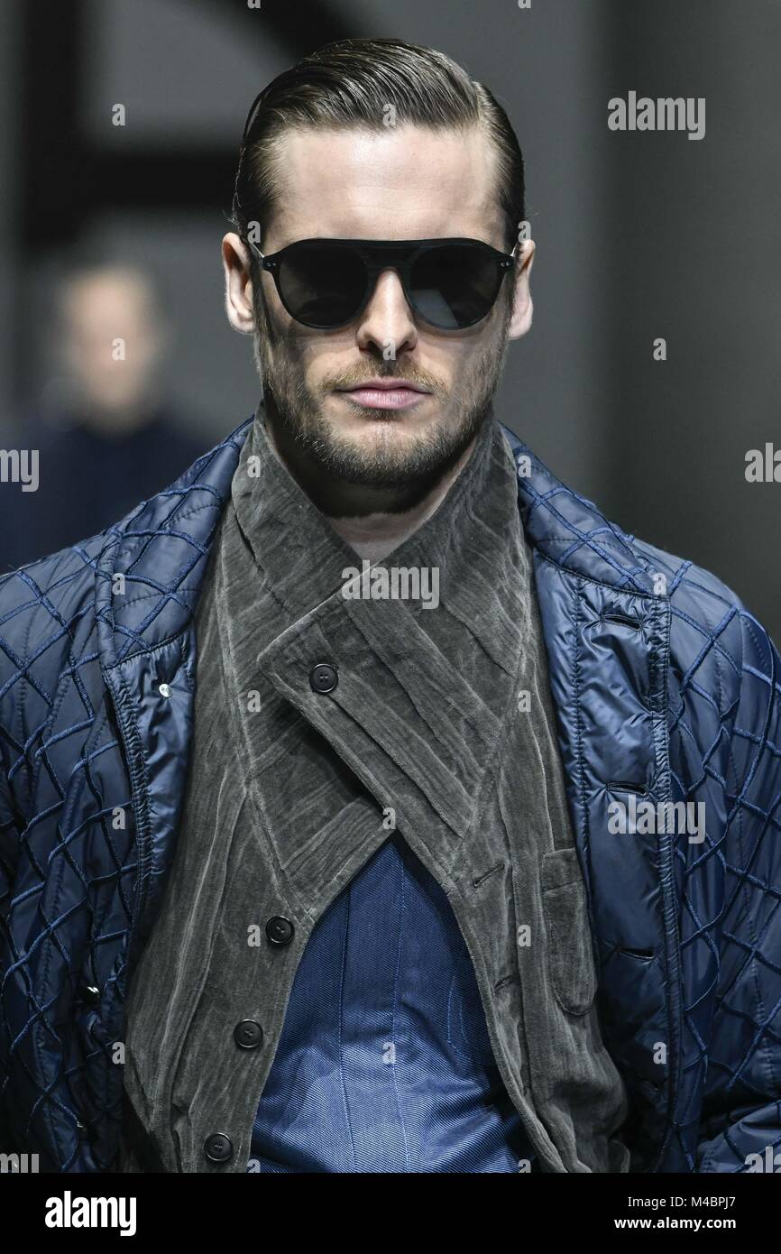 Milan Fashion Week Men's - Giorgio Armani - Catwalk Featuring: Model ...