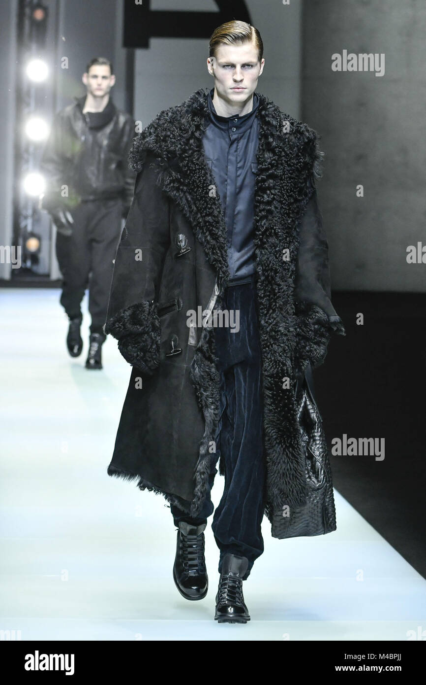 Milan Fashion Week Men's - Giorgio Armani - Catwalk Featuring: Model ...