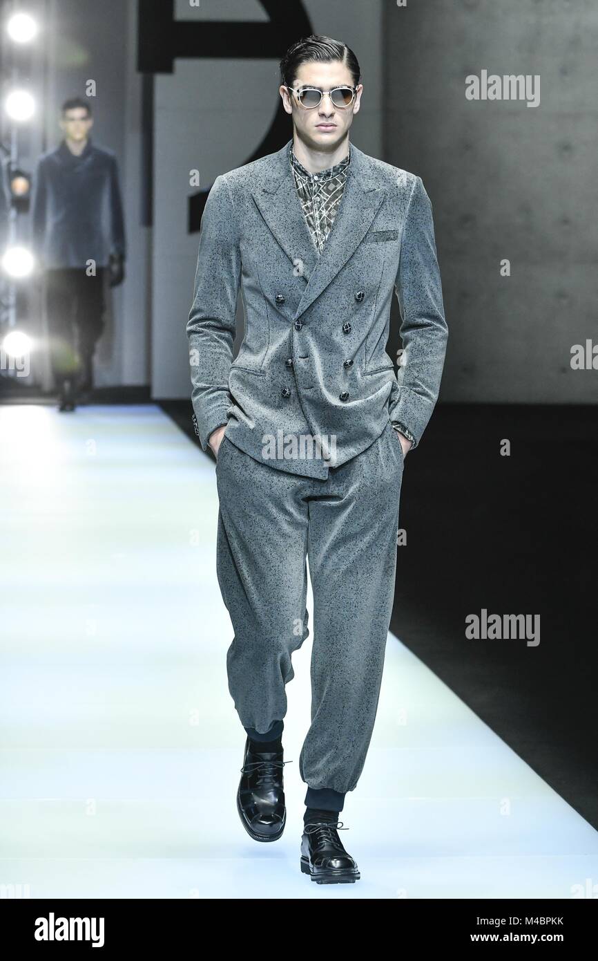 Milan Fashion Week Men's - Giorgio Armani - Catwalk Featuring: Model ...