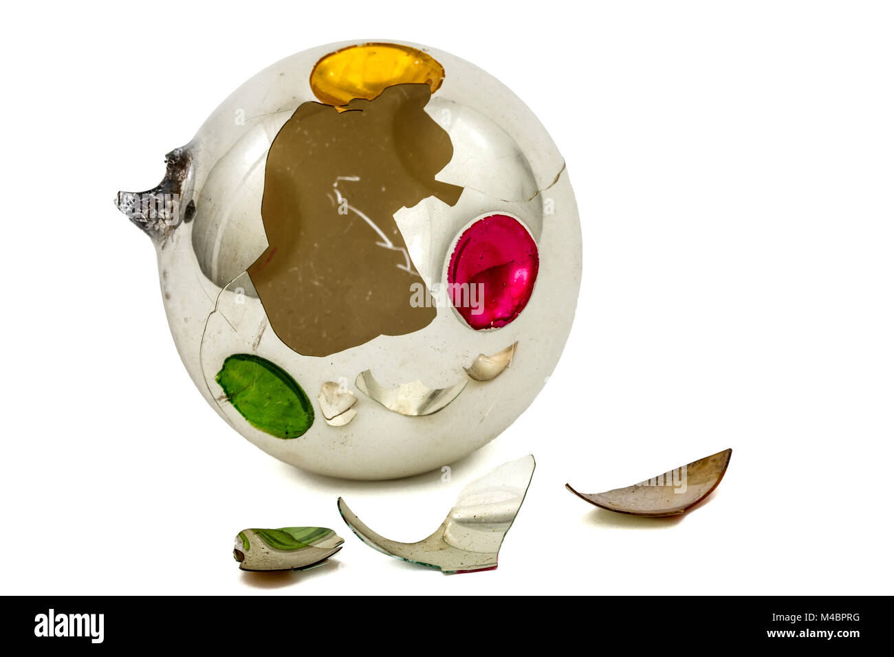 Broken Christmas ball, isolated on white background Stock Photo - Alamy