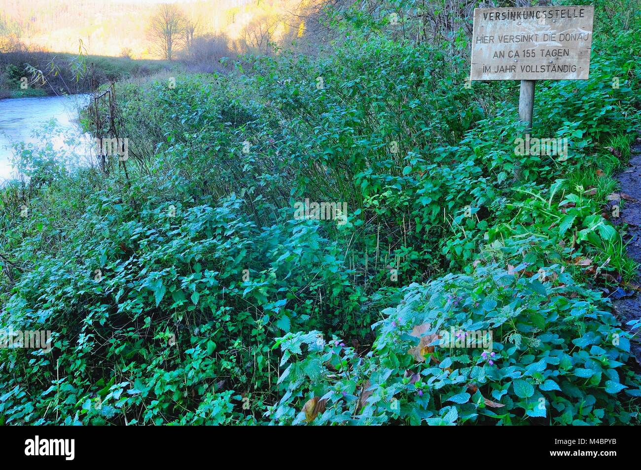 Sinking point Danube Note sign at Immendingen Germany Stock Photo - Alamy