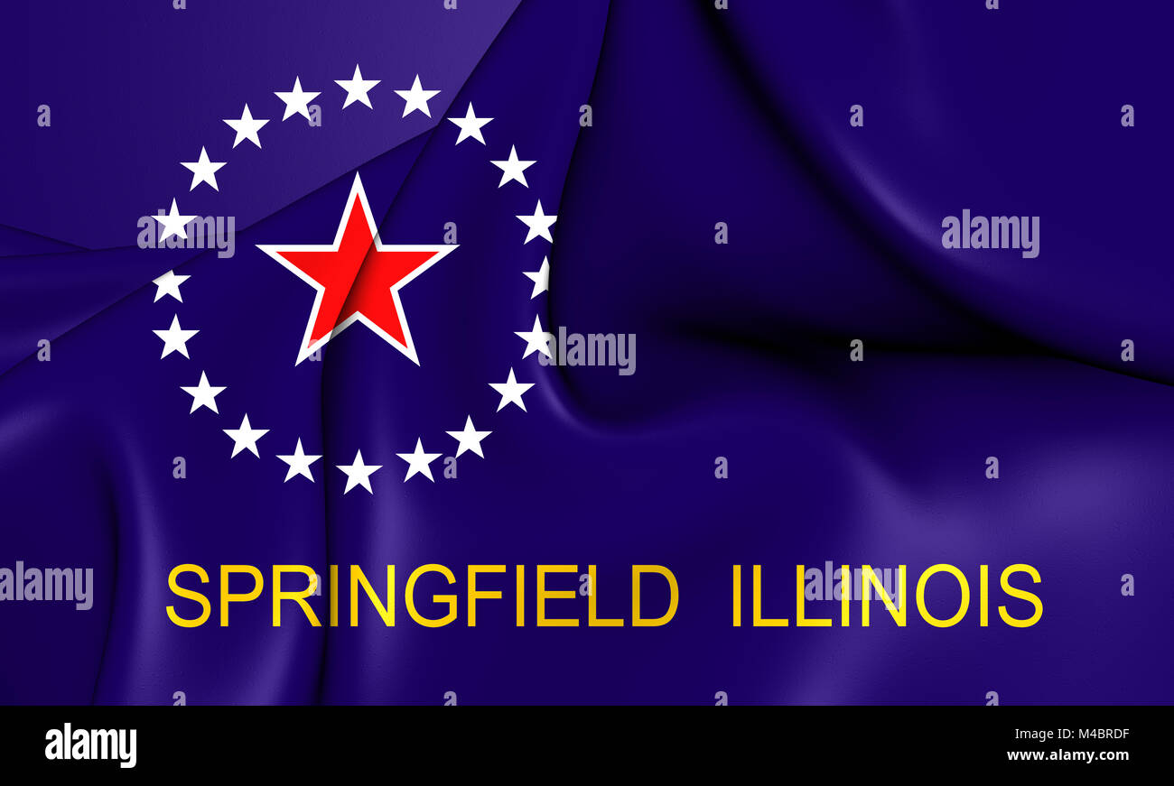 3D Flag of Springfield, Illinois Stock Photo - Alamy