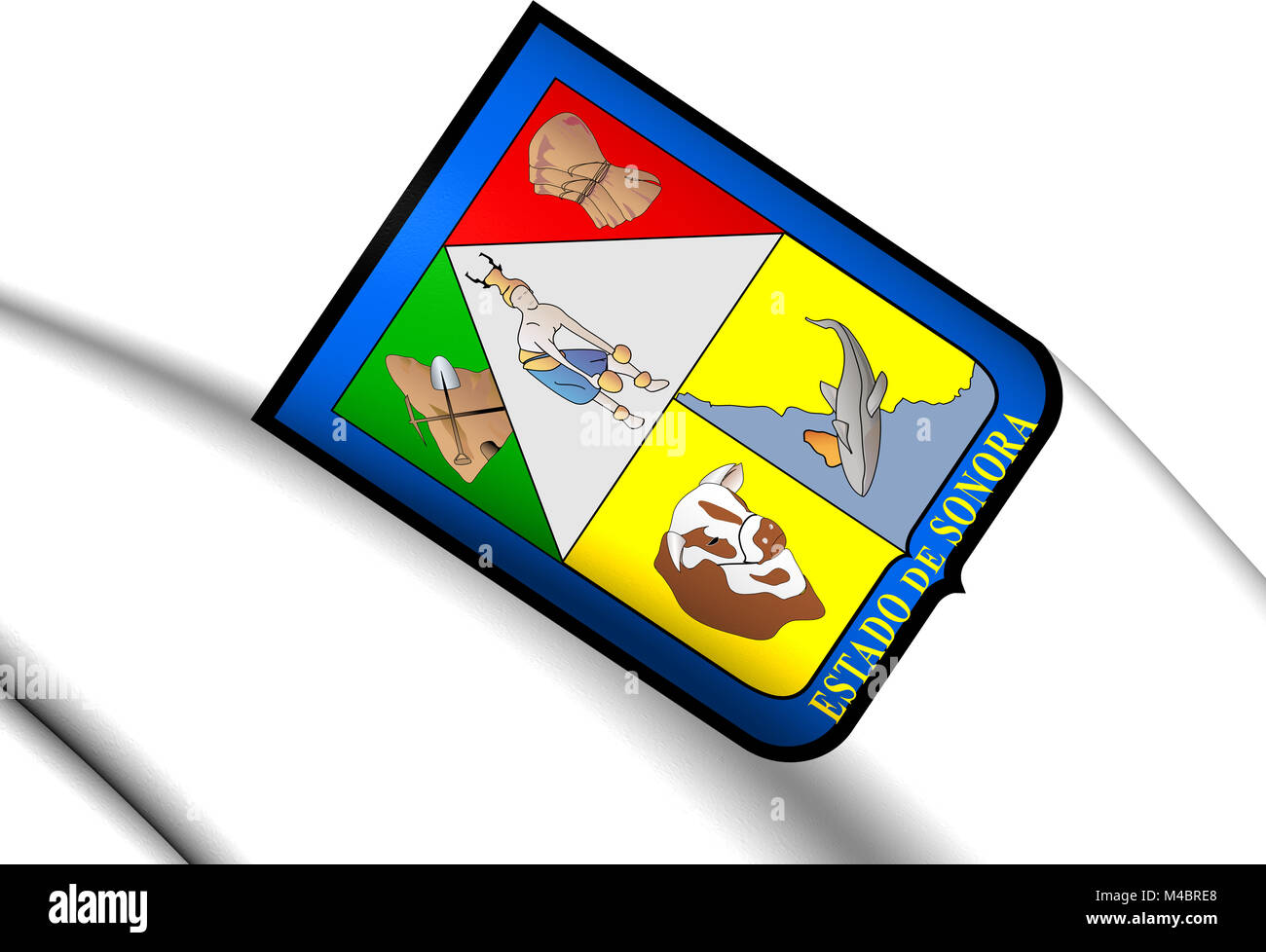 3D Flag of the Sonora, Mexico Stock Photo - Alamy
