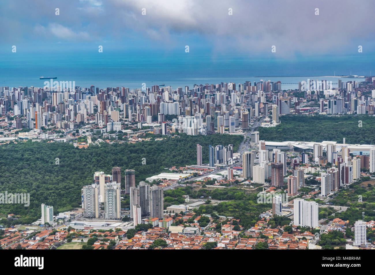 Aerial view from window plane of Fortaleza city Stock Photo - Alamy