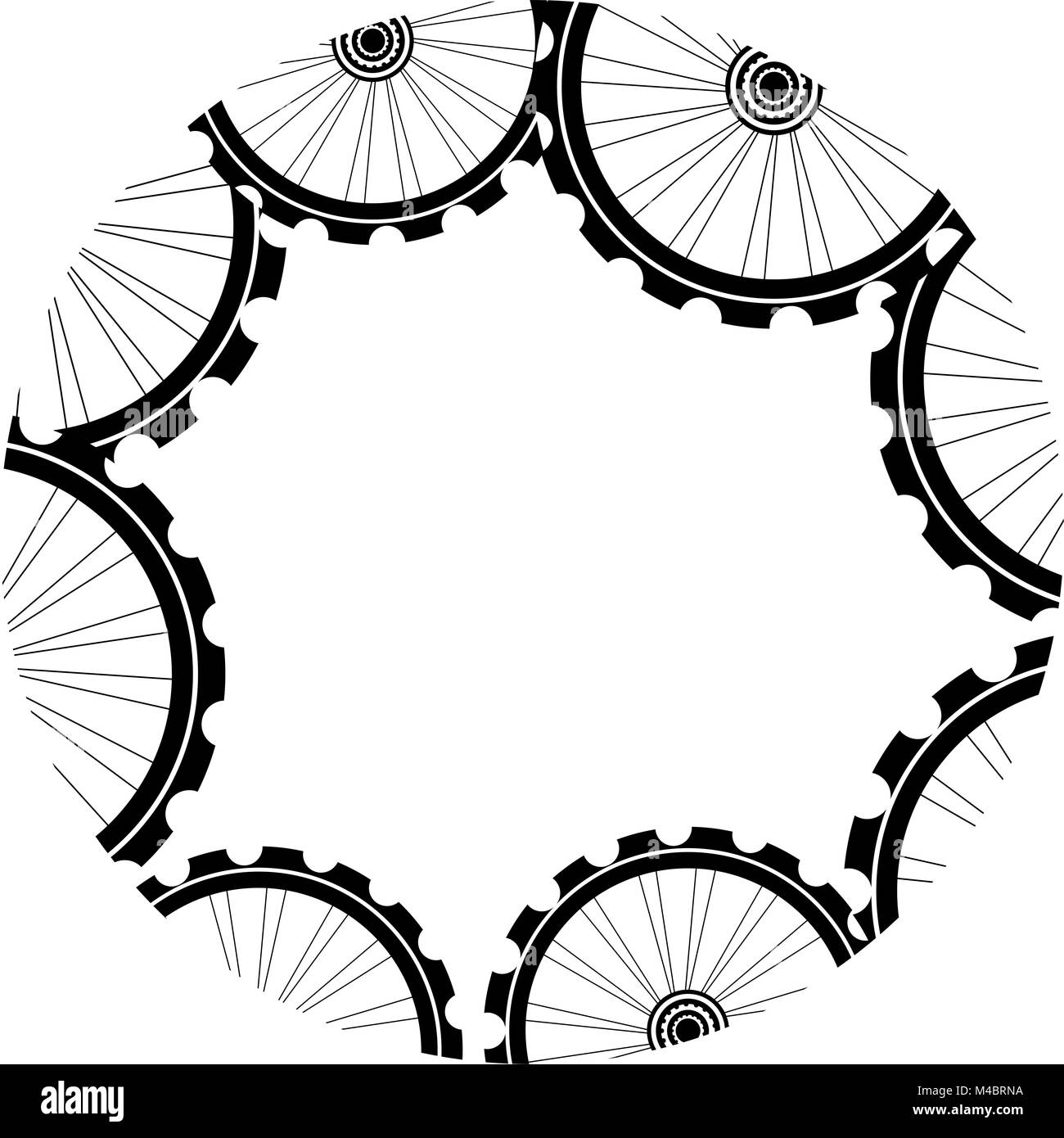 bicycle wheels pattern isolated on white background Stock Photo - Alamy