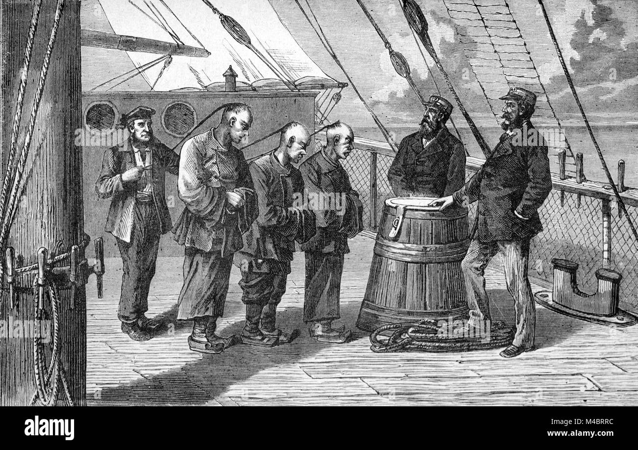 Tall ship captain and crew Black and White Stock Photos & Images - Alamy