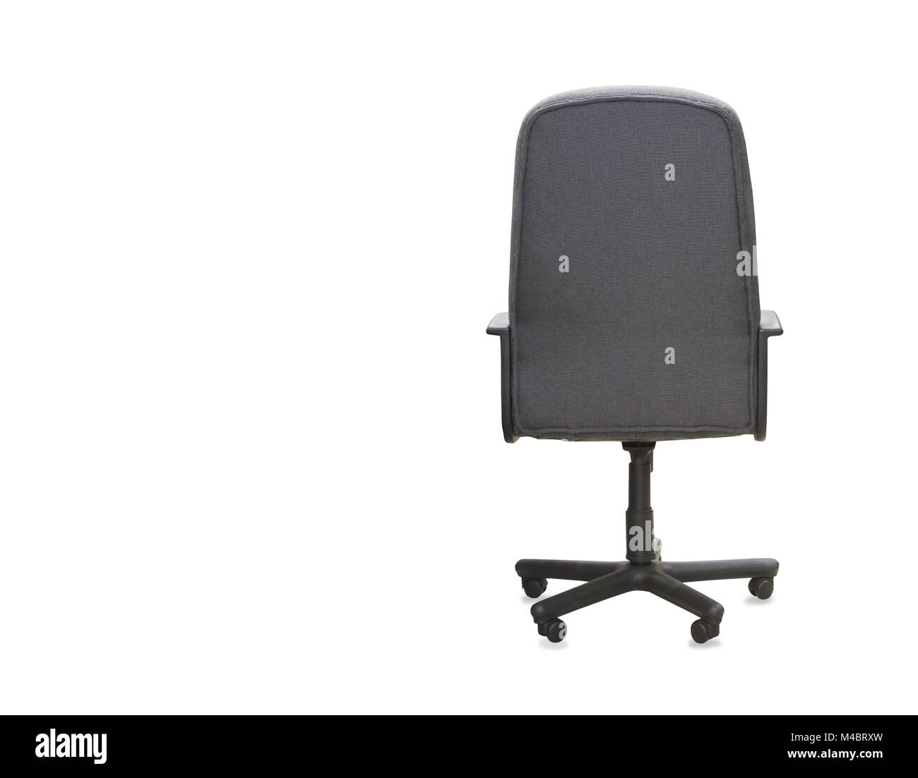 back view of modern office chair from gray cloth. Isolated Stock Photo ...