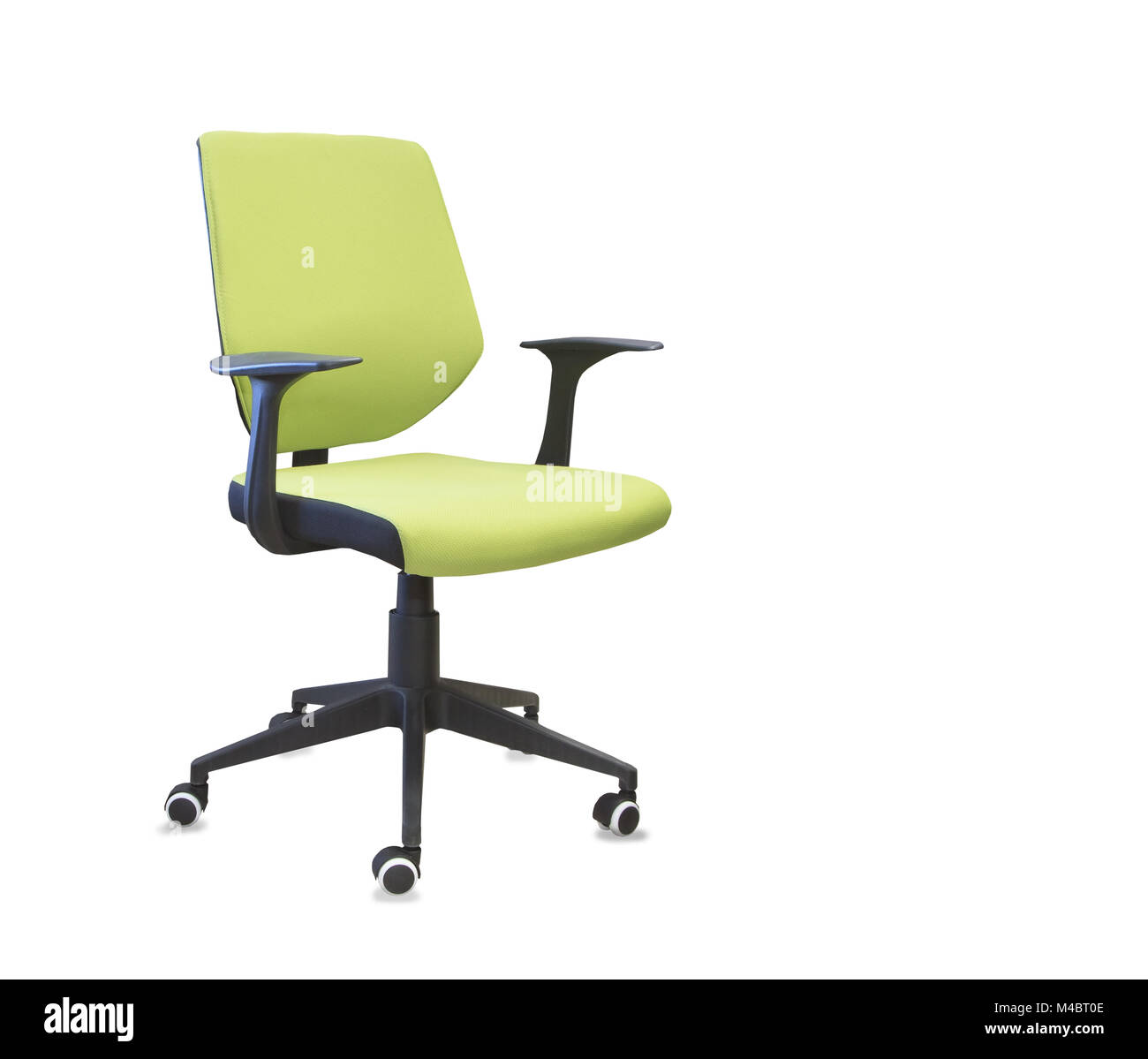 Modern office chair from green cloth over white Stock Photo - Alamy