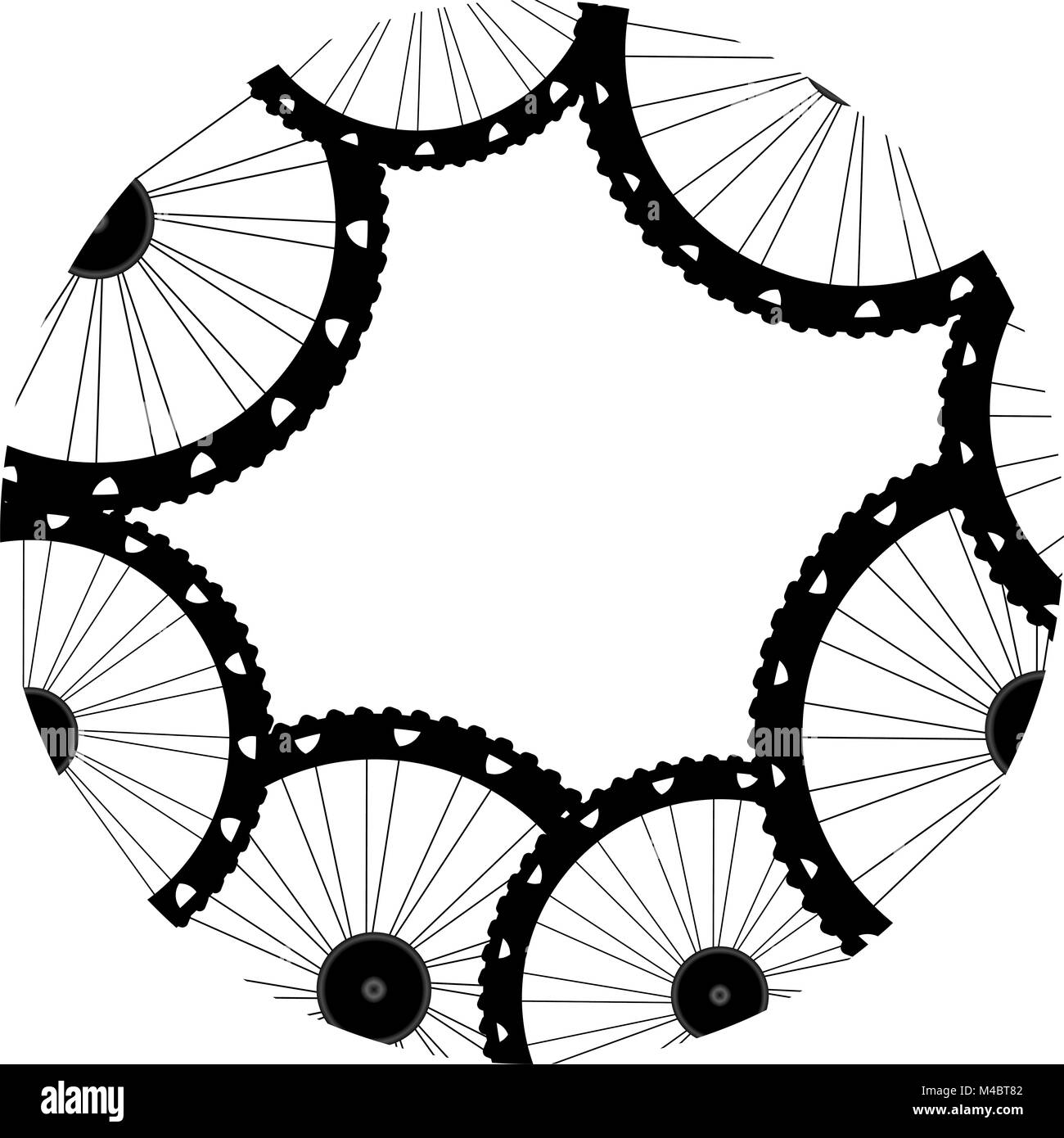 bicycle wheels pattern isolated on white background Stock Photo - Alamy