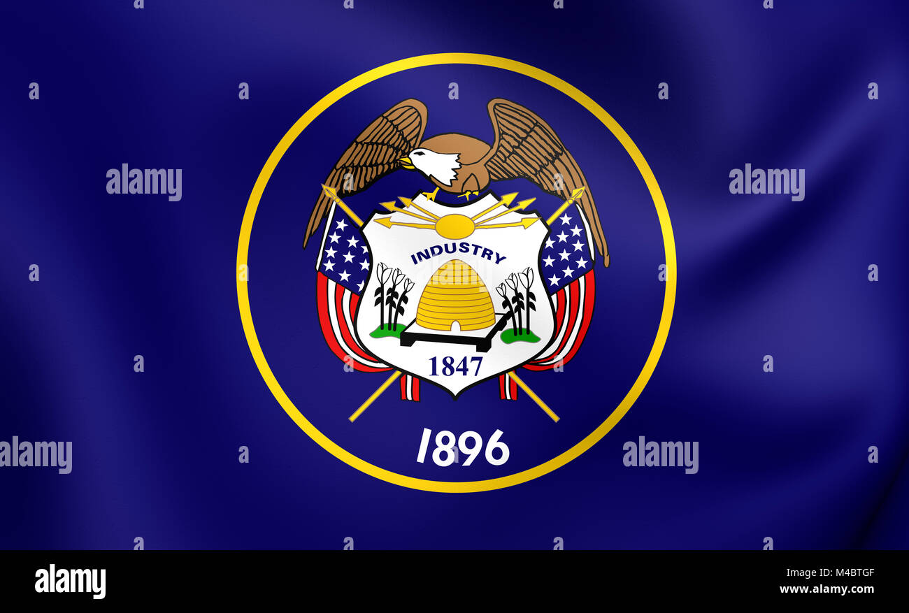3D Flag of the Utah, USA Stock Photo - Alamy