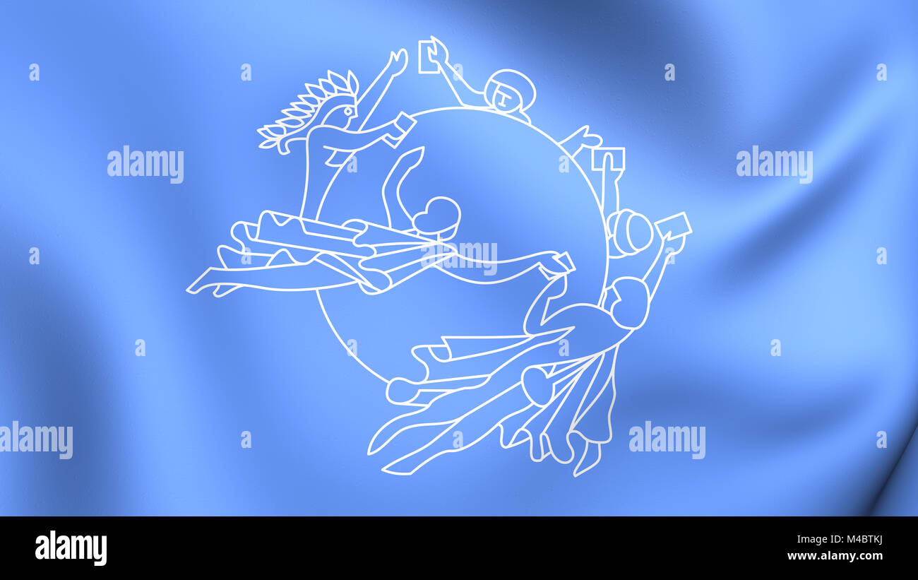 3D Flag of the Universal Postal Union Stock Photo - Alamy