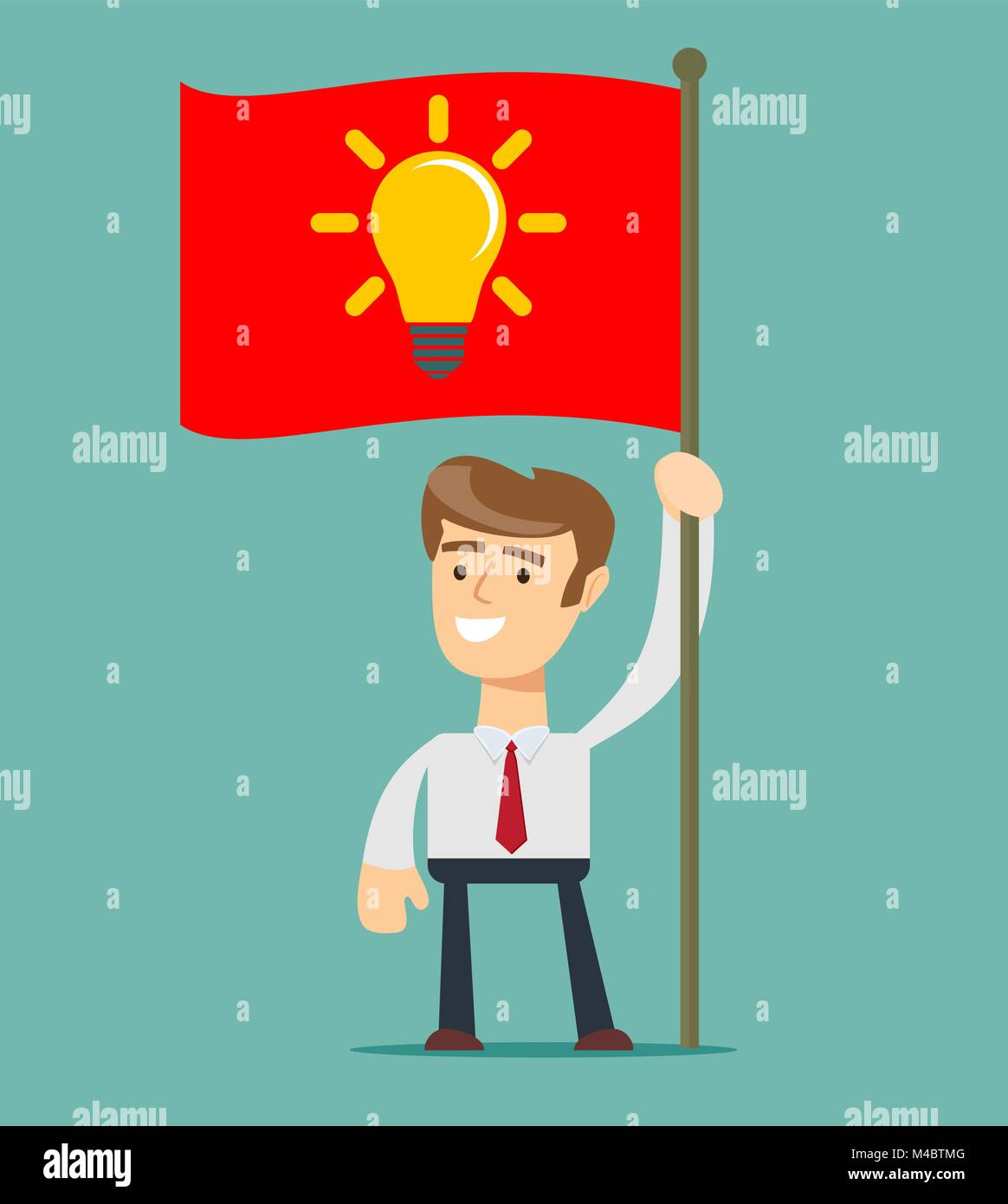 Businessman holding victory flag Stock Vector Images - Alamy