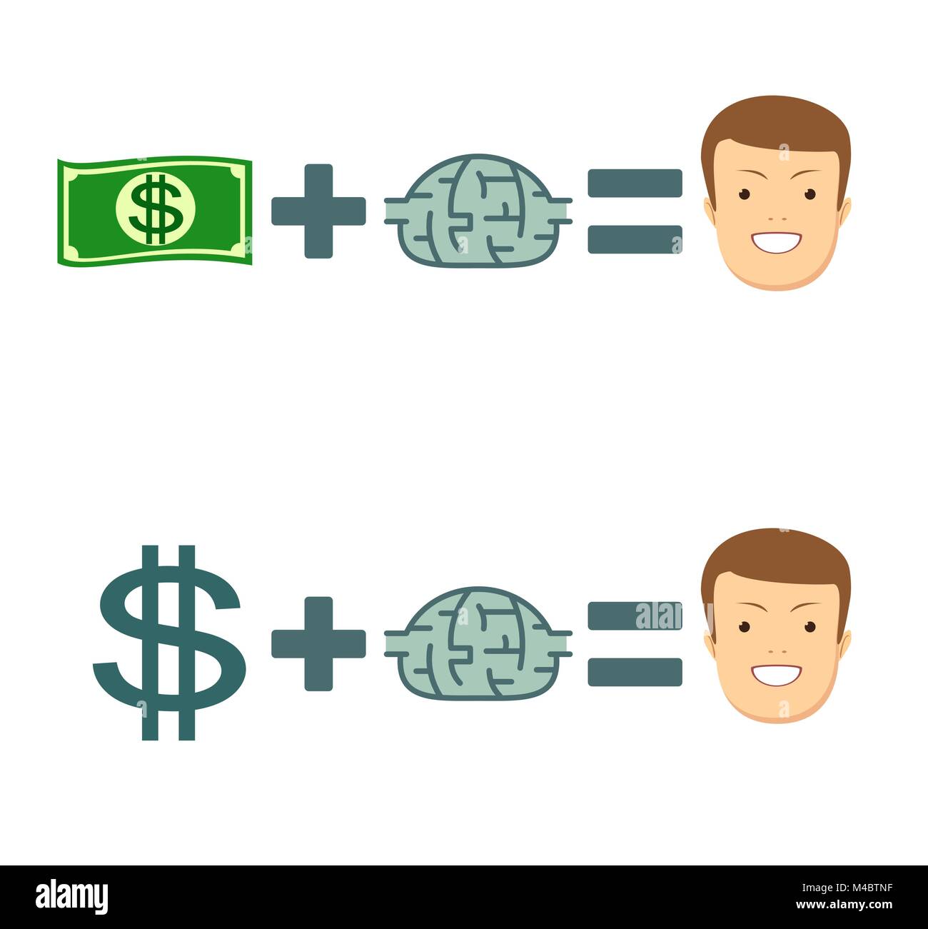 Money and brains make you happy Stock Vector Image & Art - Alamy