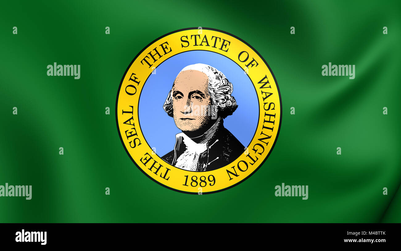 3D Flag of the Washington State, USA Stock Photo - Alamy