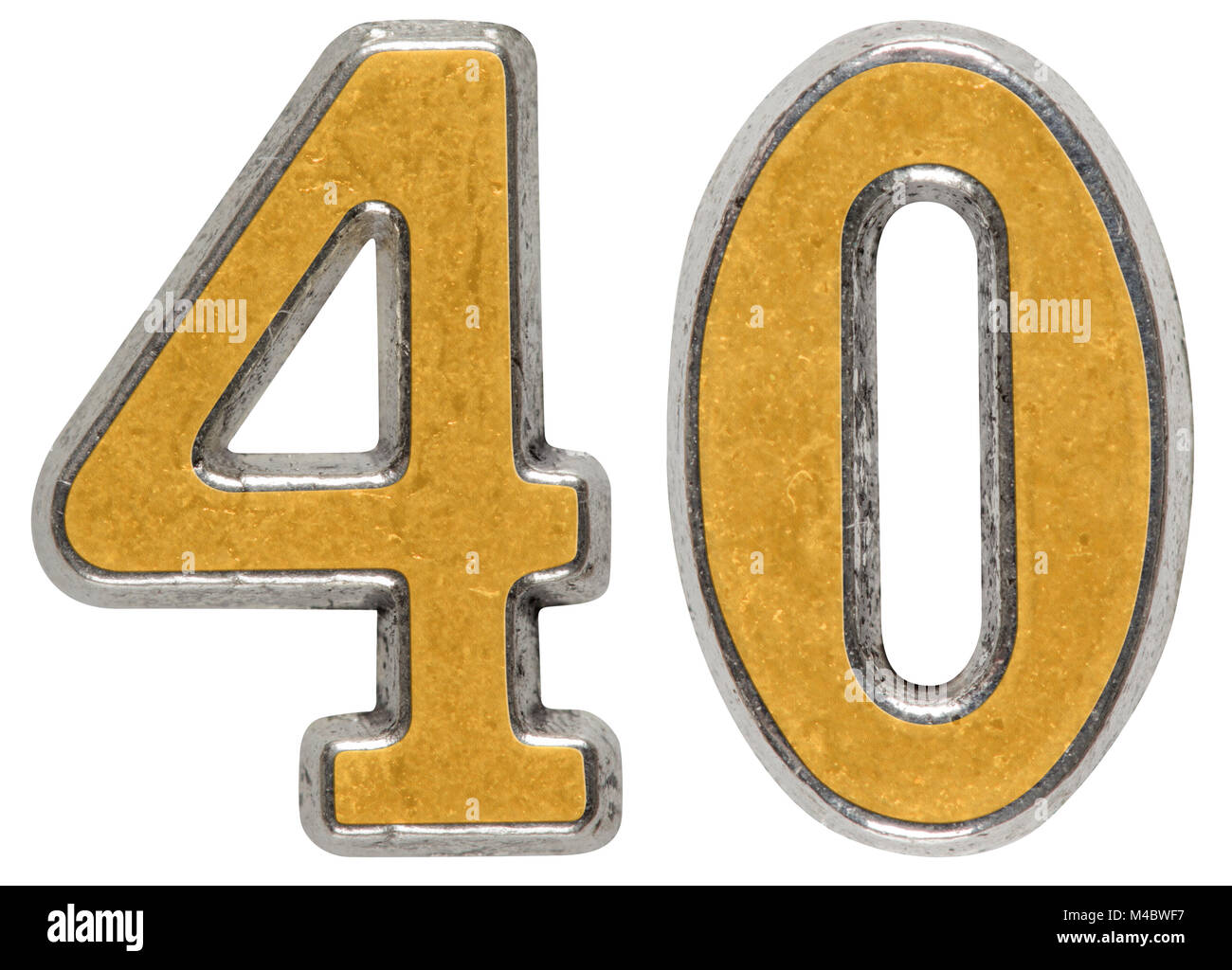 Metal numeral 40, forty, isolated on white background Stock Photo - Alamy