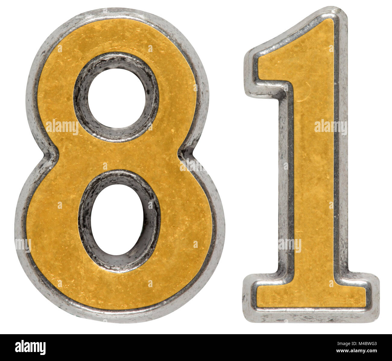 Metal numeral 81, eighty-one, isolated on white background Stock Photo ...