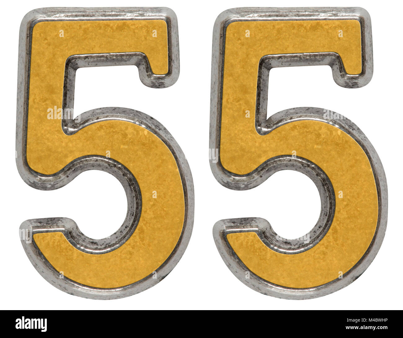 Metal numeral 55, fifty-five, isolated on white background Stock Photo ...