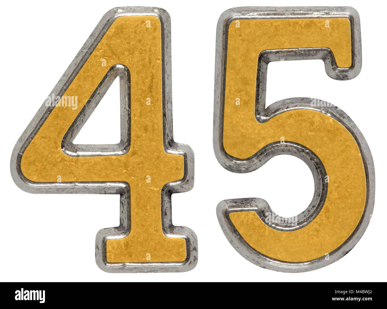 Metal numeral 45, forty-five, isolated on white background Stock Photo ...