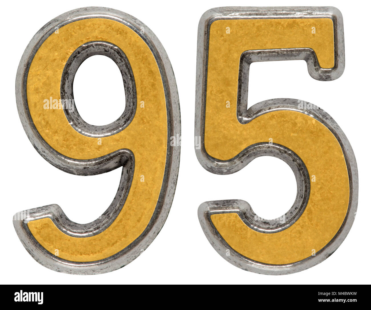 Metal numeral 95, ninety-five, isolated on white background Stock Photo ...