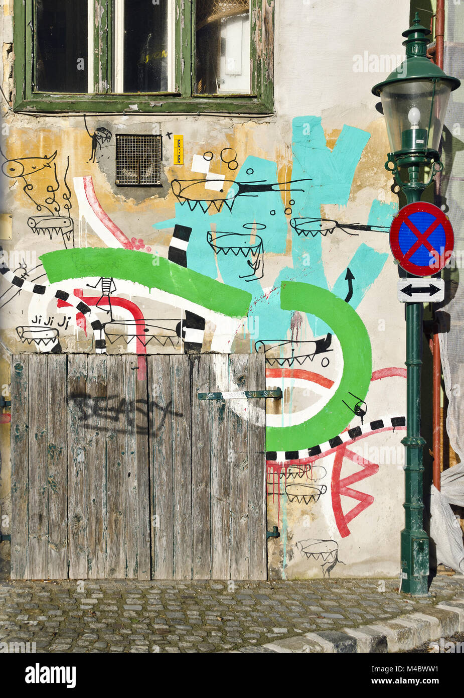 Streetscenery with graffiti Stock Photo - Alamy