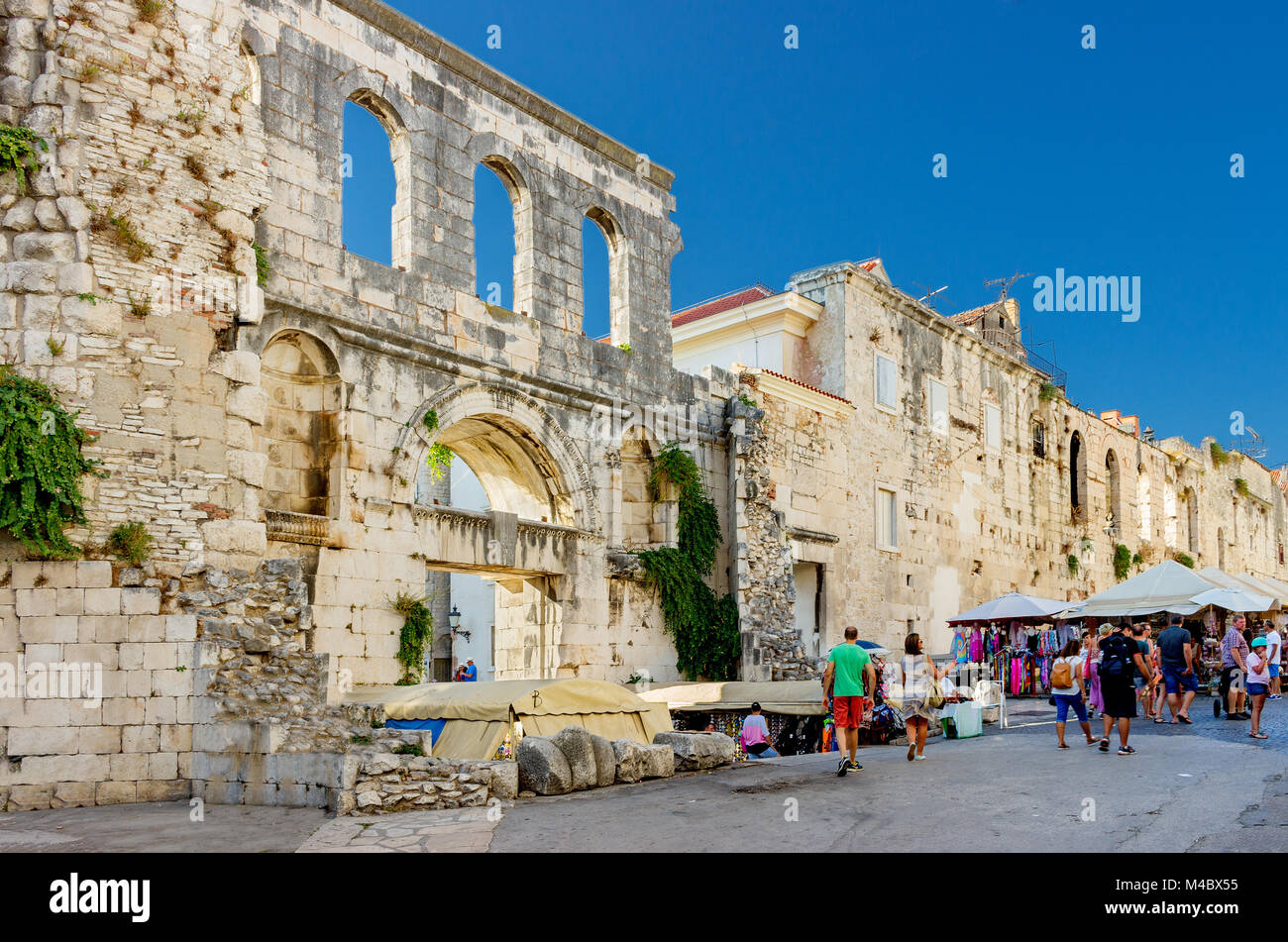 Silver gate, east entrance to the Diocletian's Palace, Split, Dalmatia ...