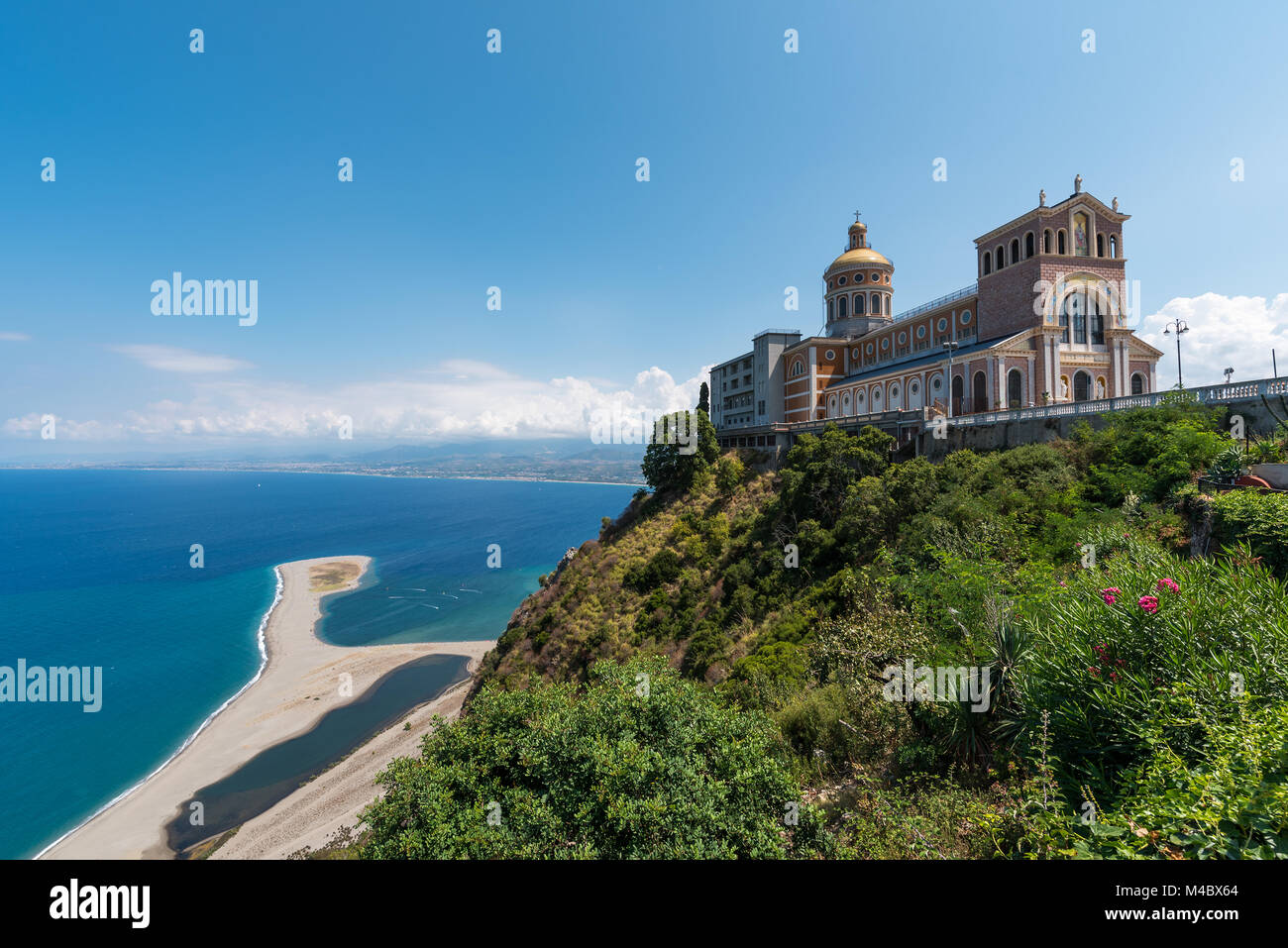 The famous sanctuary and the beach in Tindari, Sicily Stock Photo - Alamy
