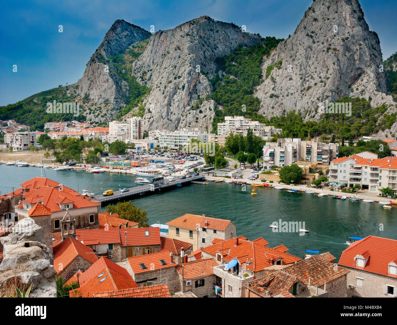 View on town and Cetina River from Mirabella fortress, Omis (Almissa ...