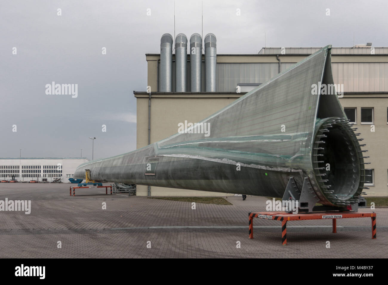 Production of wind power plants at ENERCON Stock Photo - Alamy