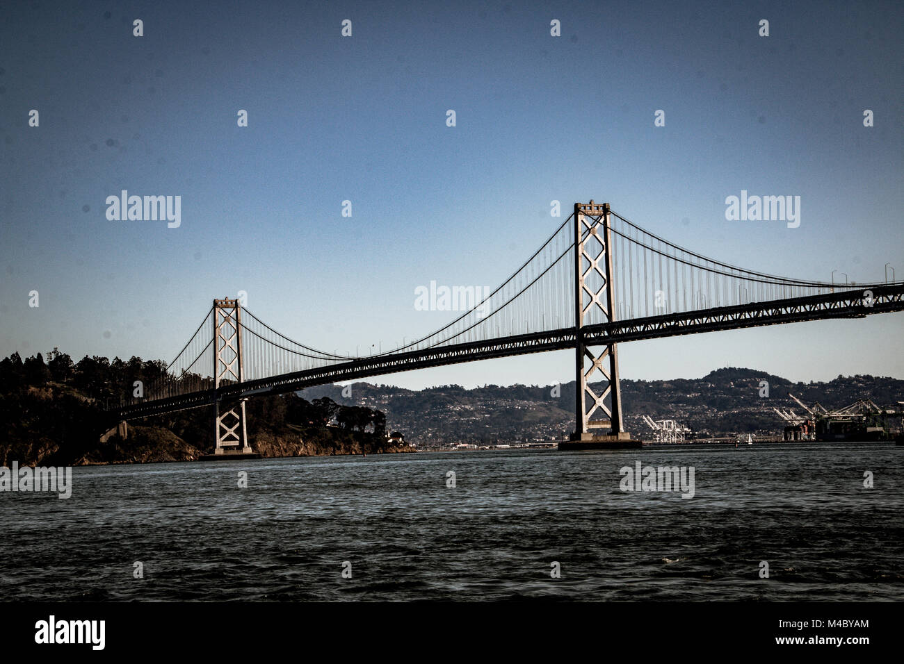 Oakland Bay Bridge in San Francisco connecting to treasure island Stock ...