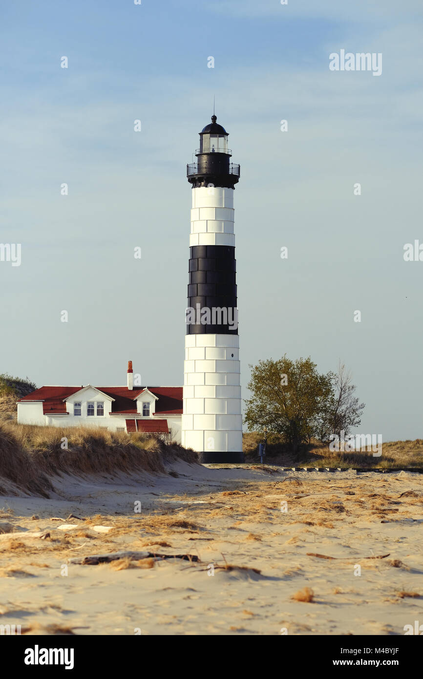 Big Sable Point Lighthouse in dunes, built in 1867 Stock Photo - Alamy
