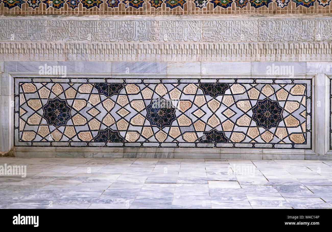 Old Eastern mosaic on a wall, Uzbekistan Stock Photo - Alamy