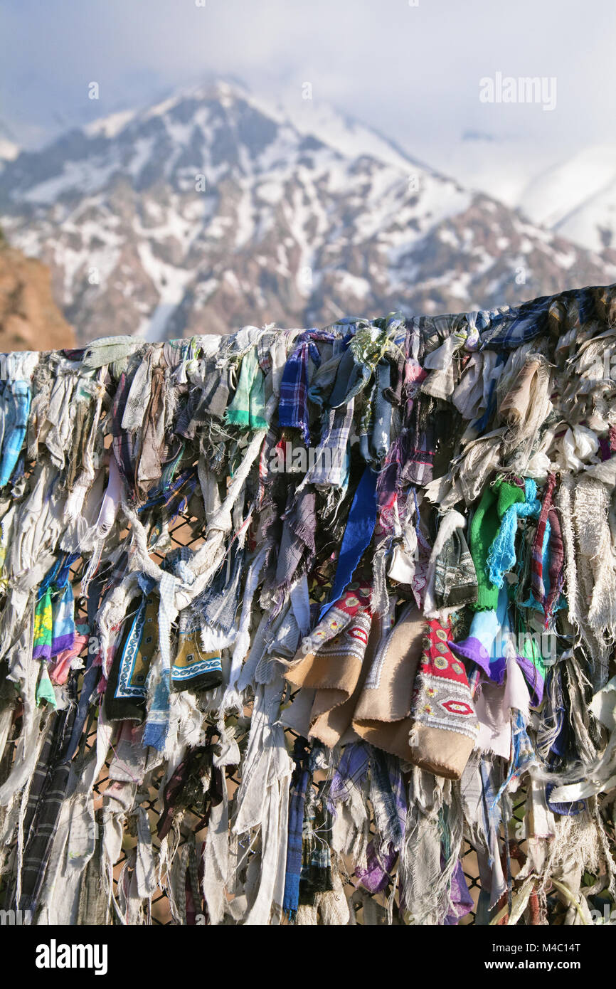 Buddhist ribbons fluttering in the wind Stock Photo - Alamy
