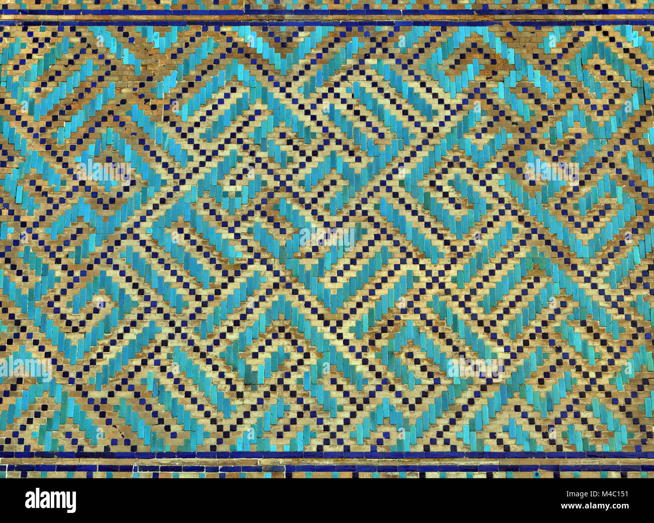 Old Eastern mosaic on the wall, Uzbekistan Stock Photo - Alamy