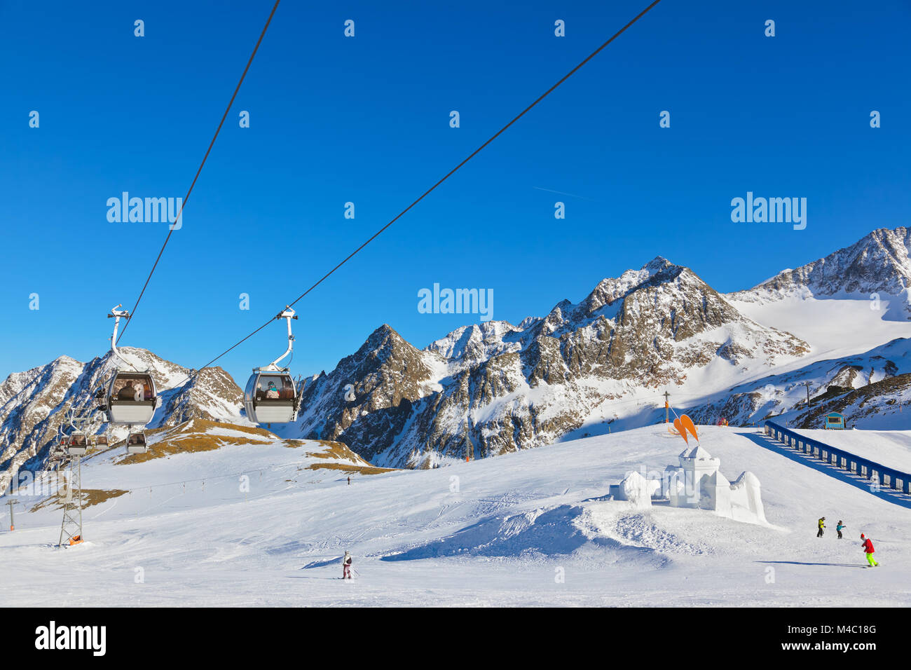 Snow fort in mountains ski resort - Innsbruck Austria Stock Photo - Alamy