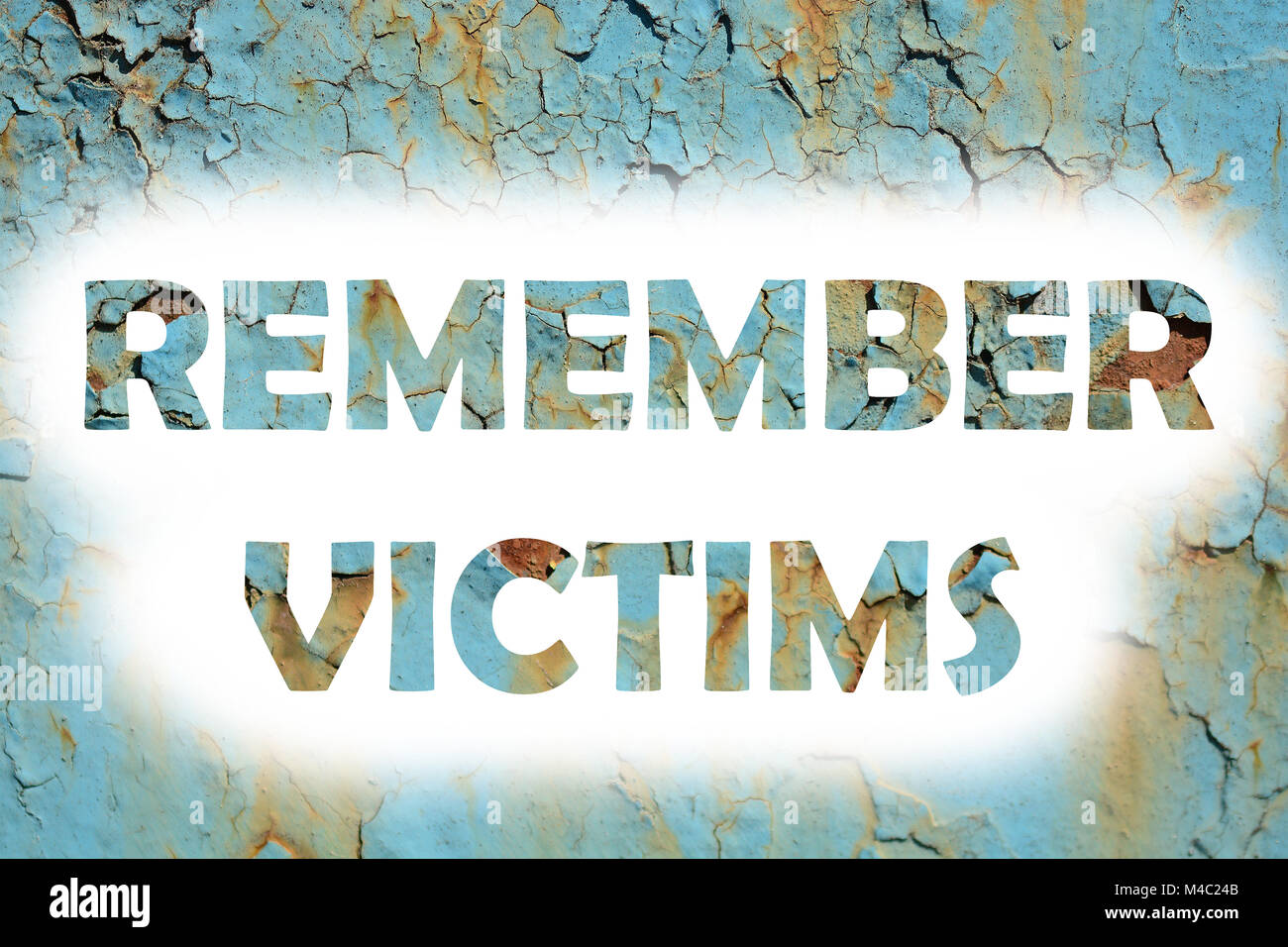 remember victims words print on the grunge metallic wall Stock Photo ...