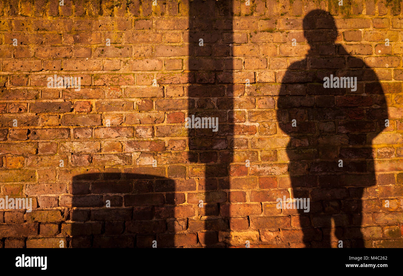 Brick wall shadow Stock Photo - Alamy