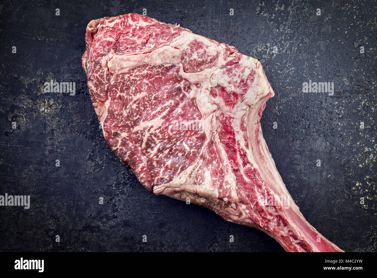 Wagyu Tomahawk Steak on old Metal Sheet Stock Photo - Alamy