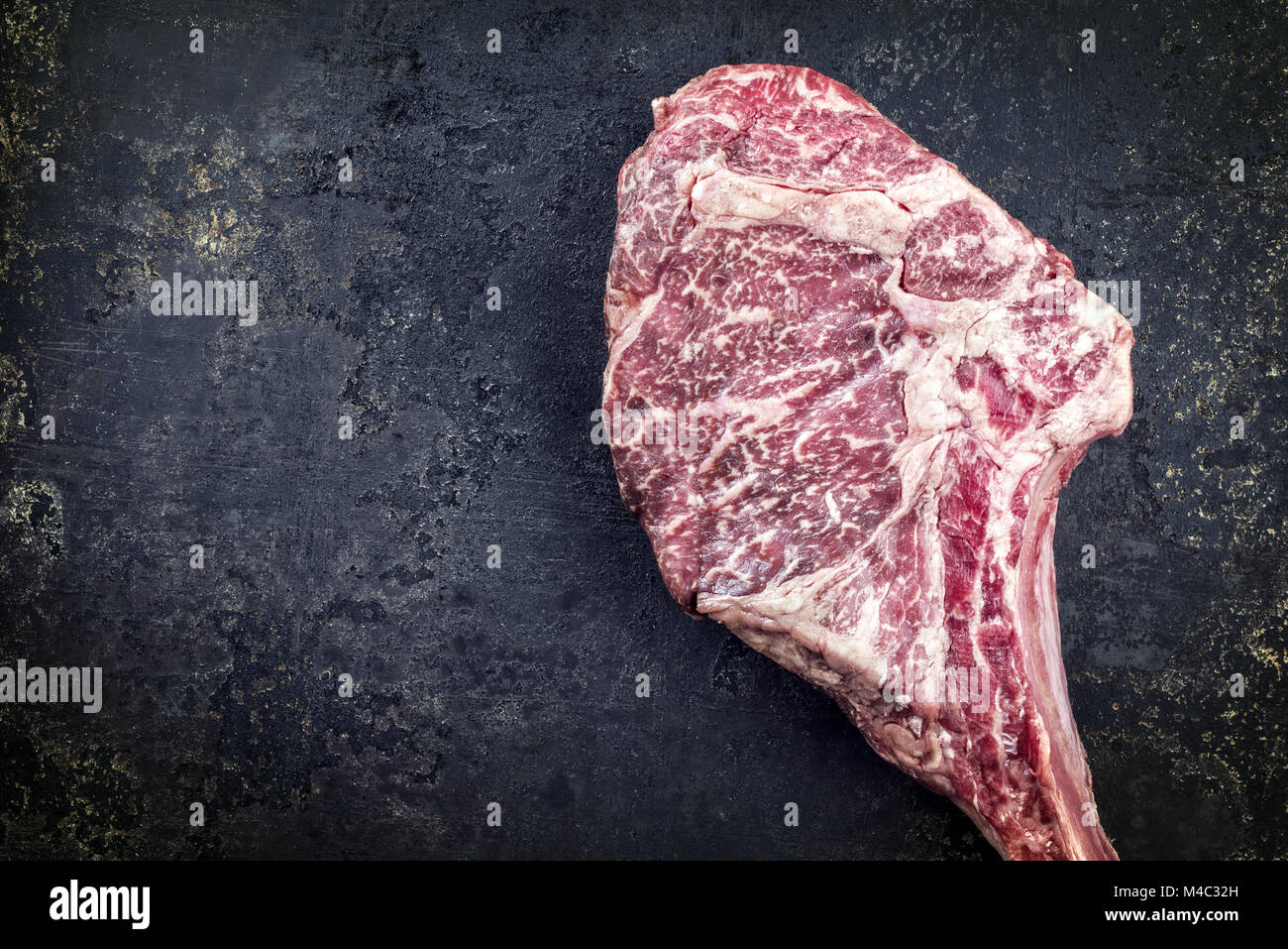 Kobe Tomahawk Steak on old Metal Sheet Stock Photo - Alamy