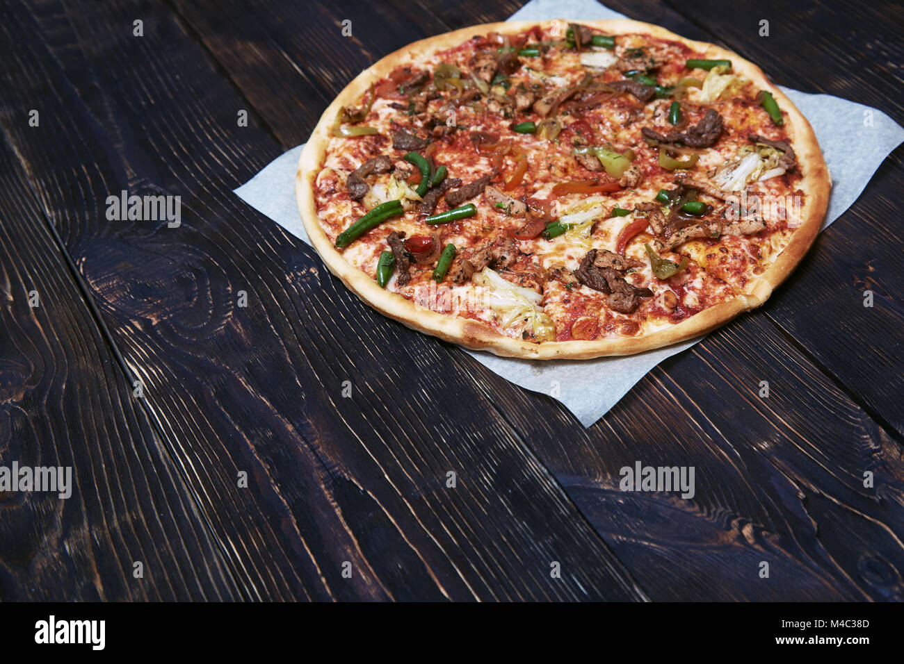 Wooden dining table from above hi-res stock photography and images - Alamy