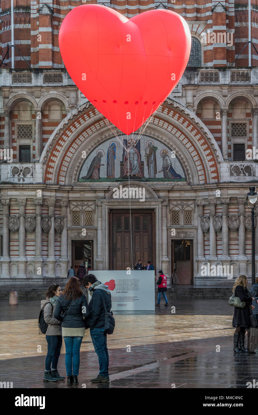 London, UK. 15th Feb, 2018. A Chubby Heart in Westminster Cathedral ...
