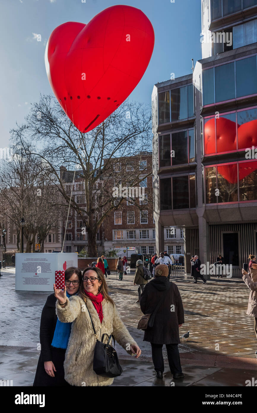 London, UK. 15th Feb, 2018. A Chubby Heart in Westminster Cathedral ...