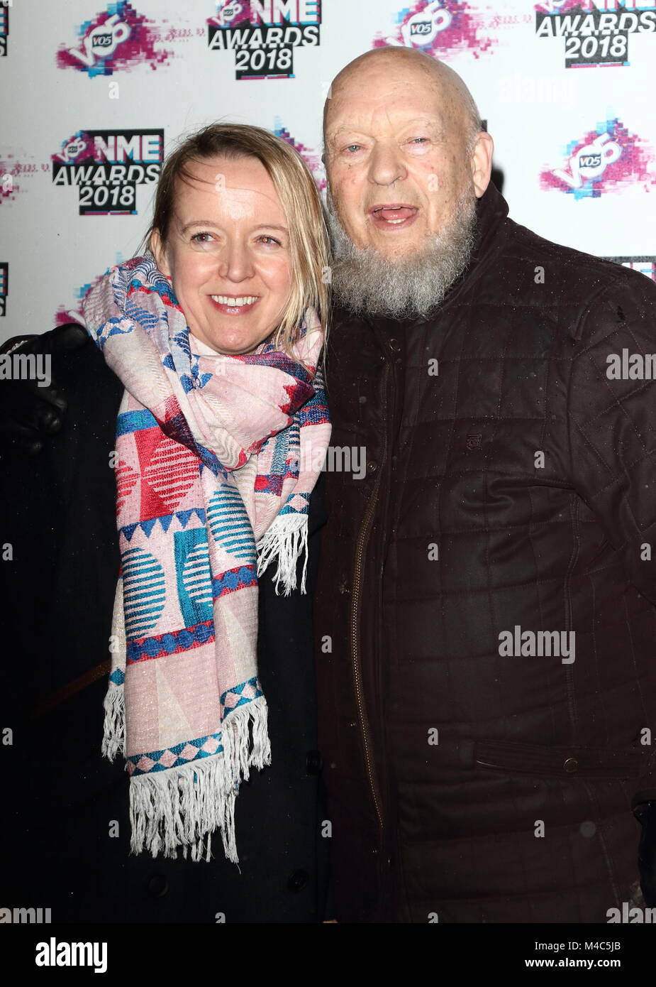London, UK. Emily Eavis and Michael Eavis at VO5 NME Awards 2018 at the ...