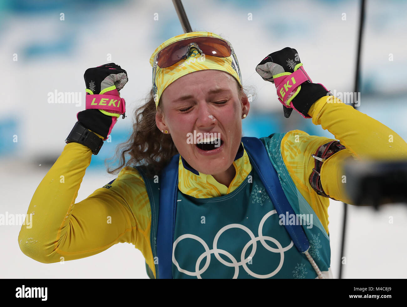 15th Feb, 2018. Swedish biathlete Hanna Oberg Swedish biathlete Hanna ...