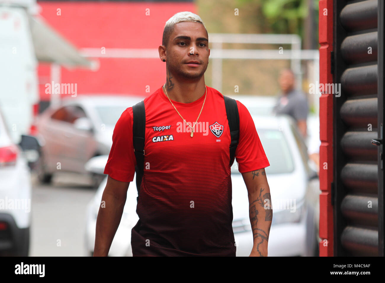 Salvador, Brazil. 15th Feb, 2018. Bryan Vitoria player in the game ...