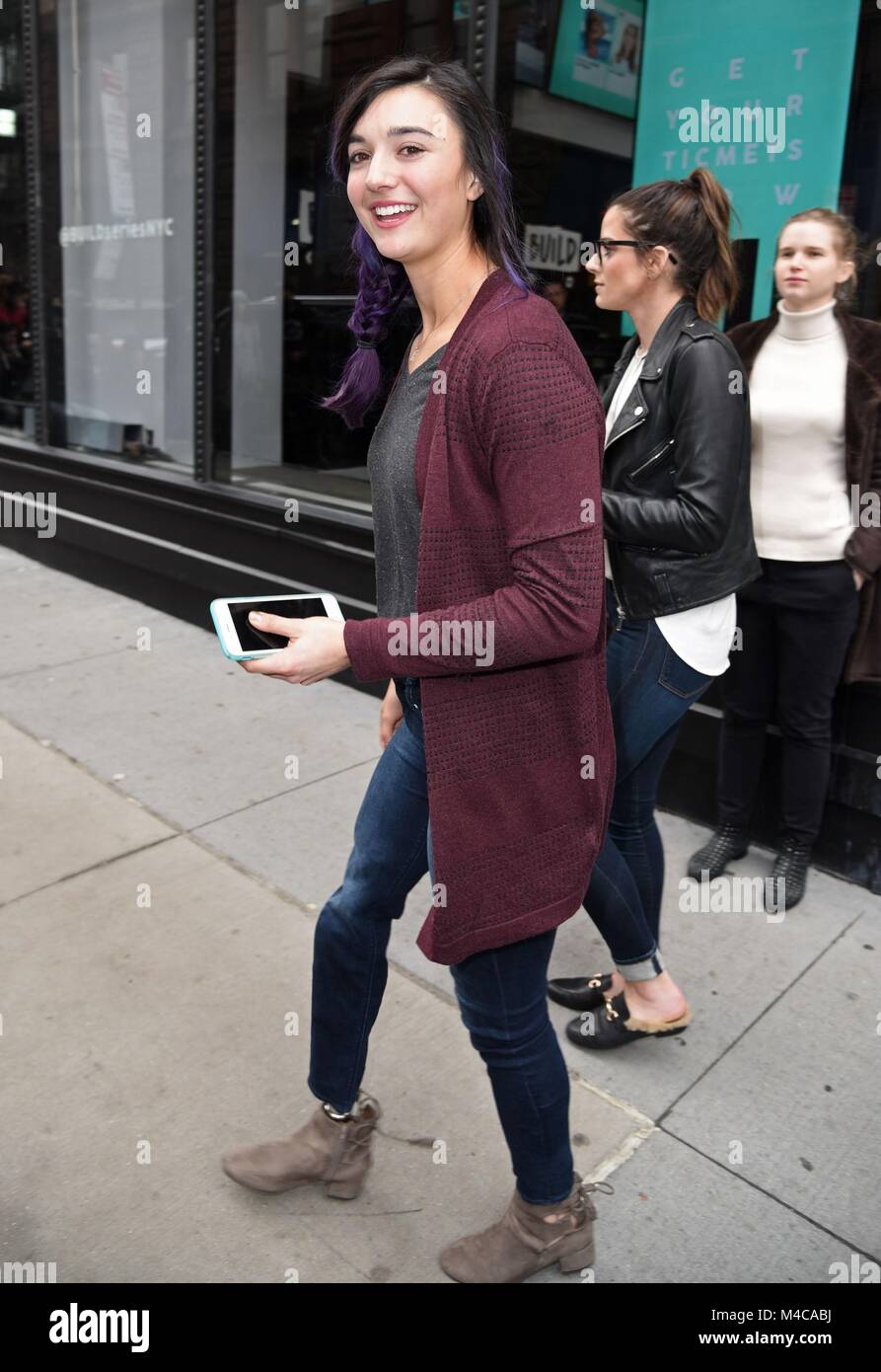 New York, NY, USA. 15th Feb, 2018. Brenna Huckaby, seen at BUILD Series ...