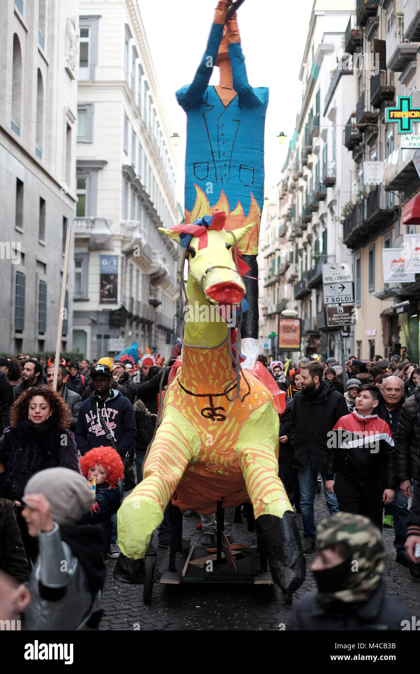 Carnival parade in the Quartieri Spagnoli in the center of Naples. 14 ...