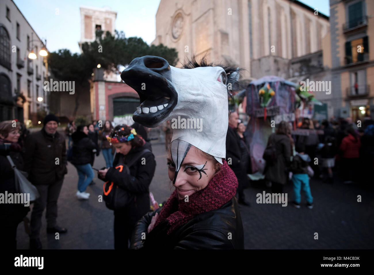 Carnival parade in the Quartieri Spagnoli in the center of Naples. 14 ...