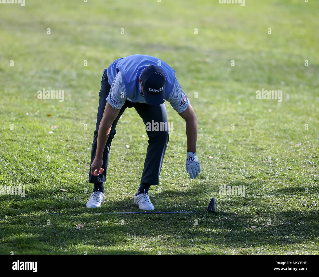 Los Angeles, CA, USA. 15th Feb, 2018. Rob Oppenheim measuring a club ...