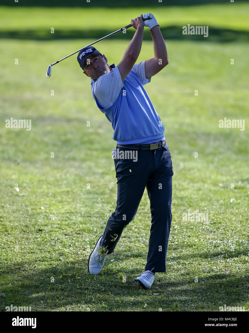Los Angeles, CA, USA. 15th Feb, 2018. Rob Oppenheim hitting a shot ...